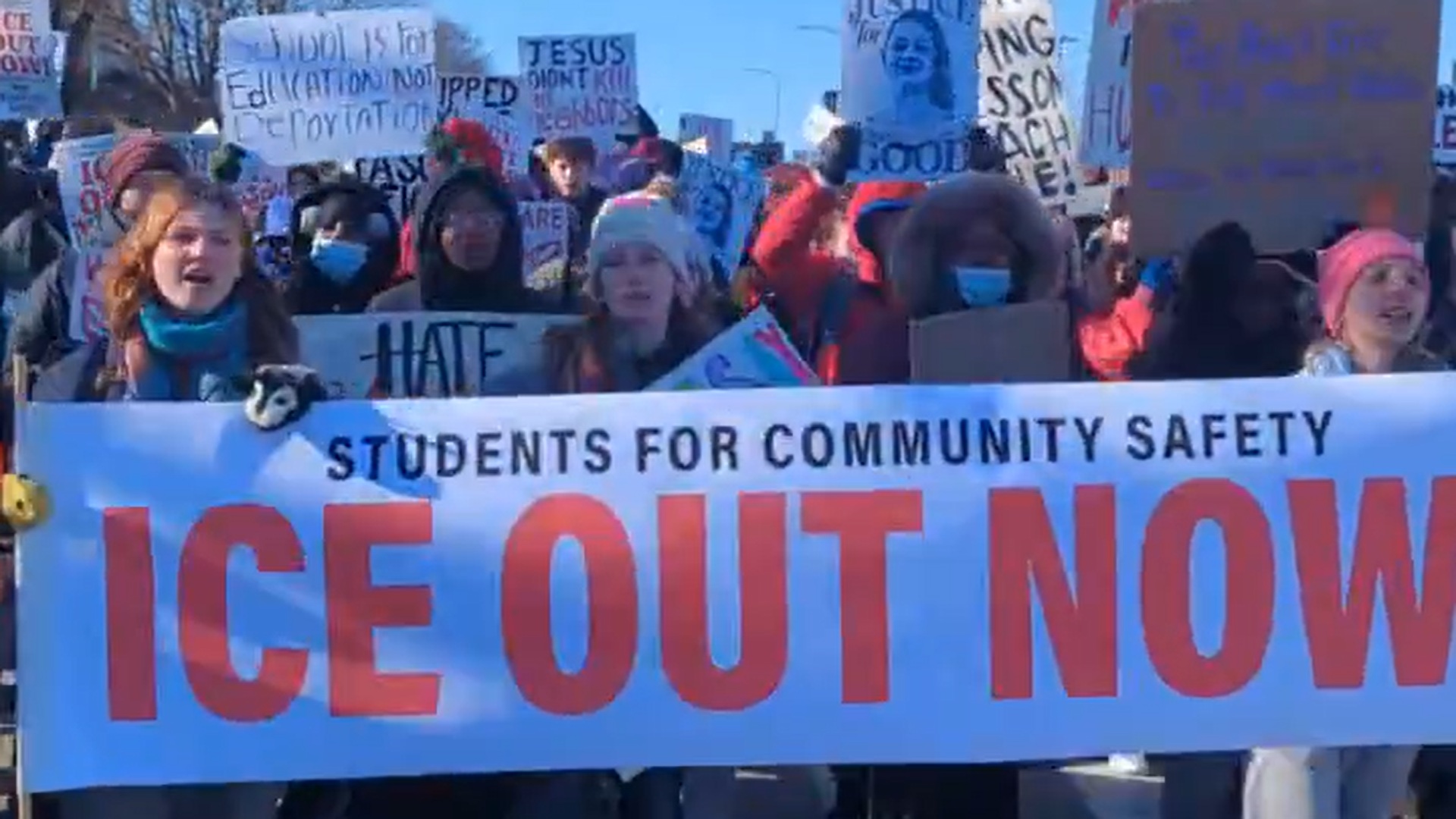 Minnesota students chant 'nobody's illegal' in school walk-out to ...
