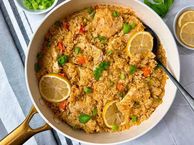 This chicken and rice recipe packs a big flavor punch with low effort