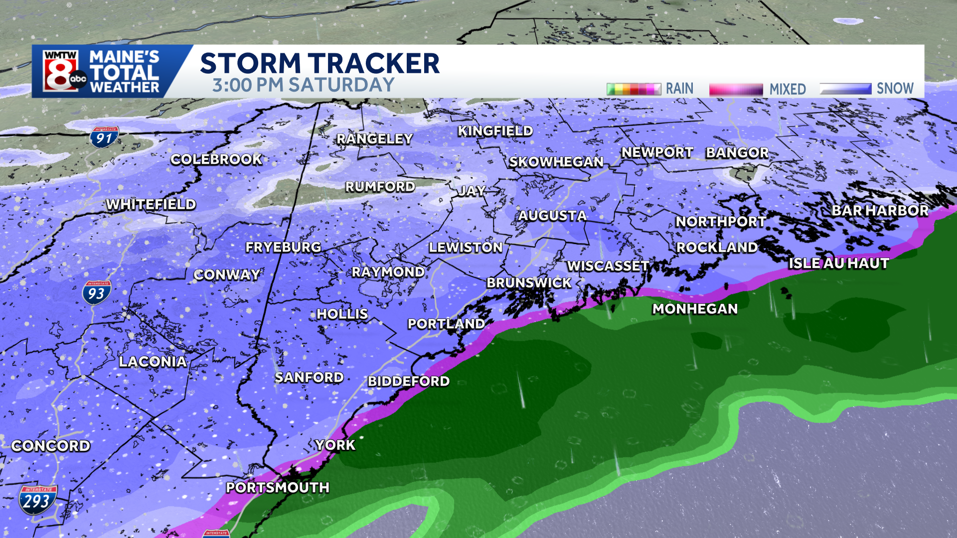 Windy and cold in Maine Friday with some early weekend snow