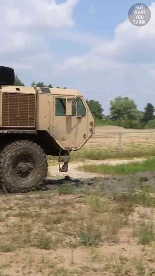 Military vehicles getting stuck
