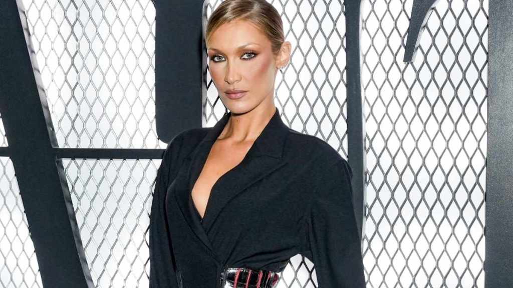 Bella Hadid's Tiny Leather Miniskirt Blends in Perfect With Matching Top