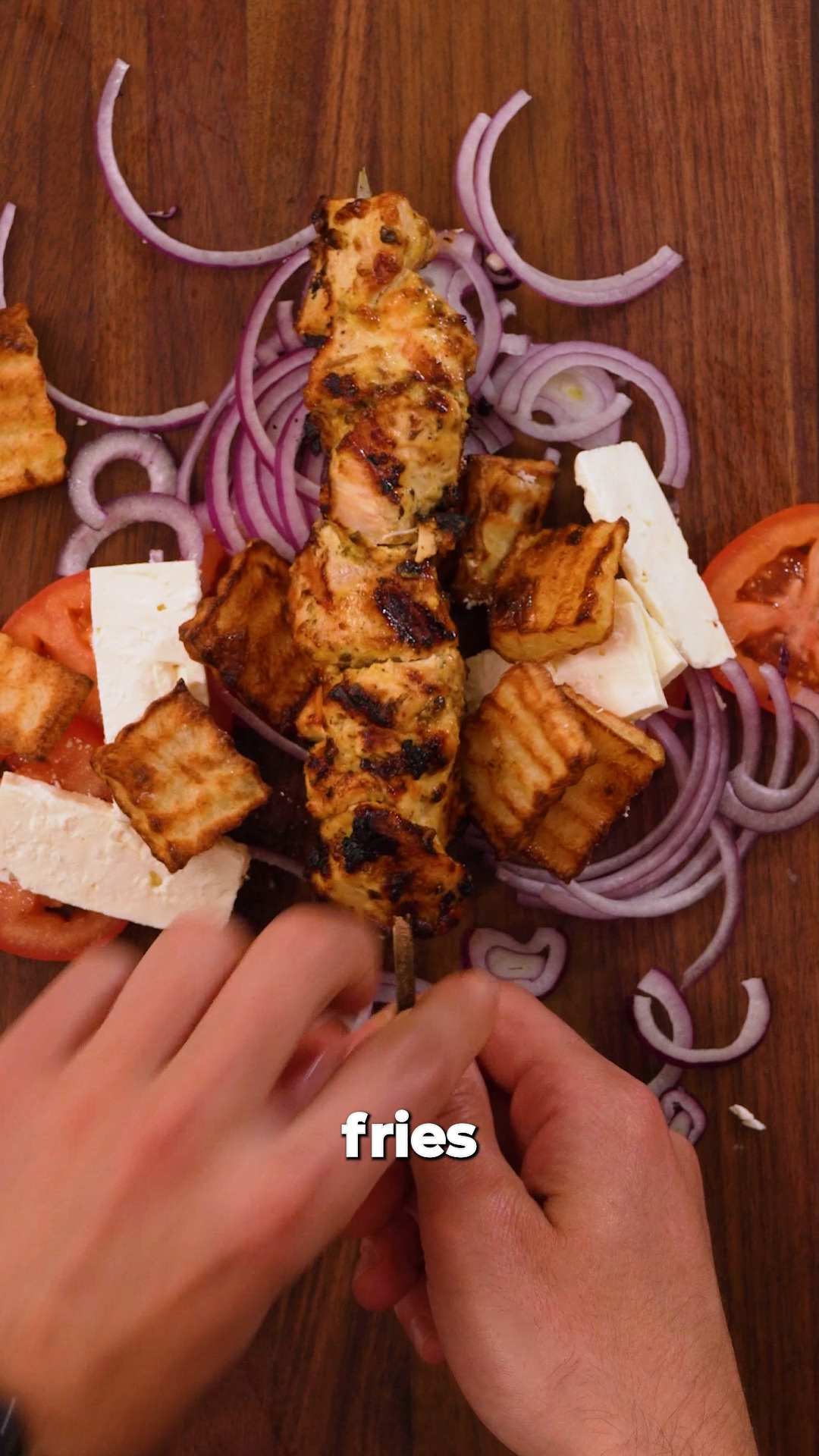 Chopped chicken pita souvlaki