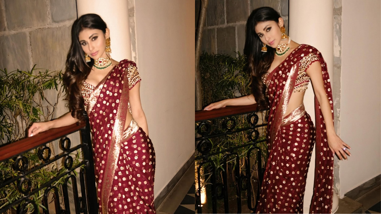 Mouni Roy’s crimson red saree look is a masterclass in acing timeless ...