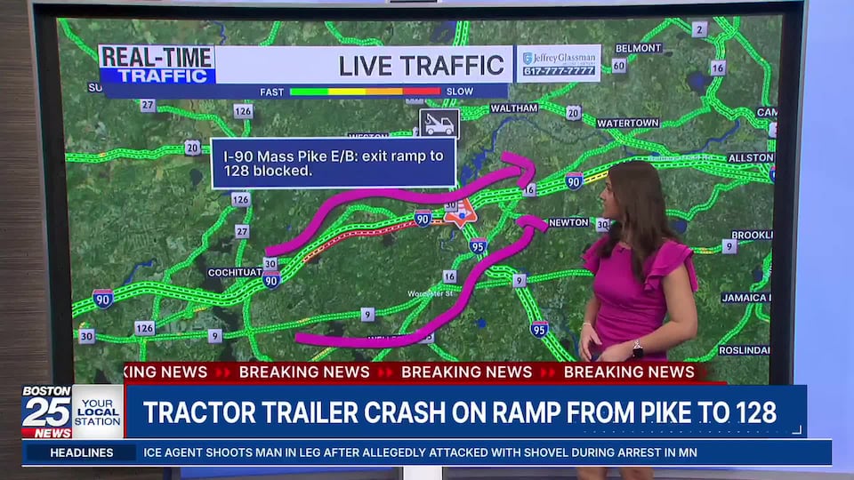 Traffic alert: Offramp to 128 on Mass. Pike closed due to tractor ...