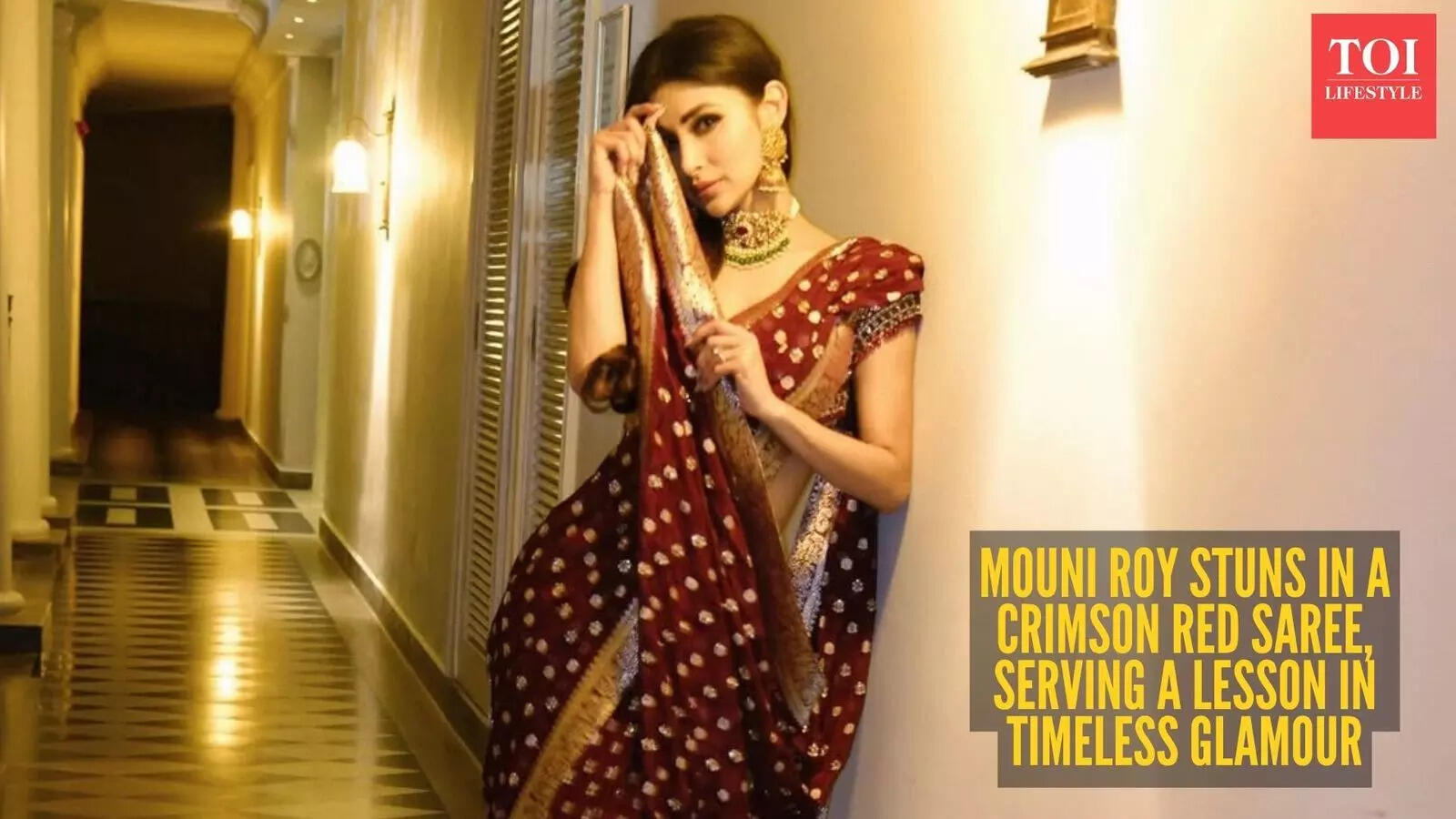 Mouni Roy’s crimson red saree look is a masterclass in acing timeless ...