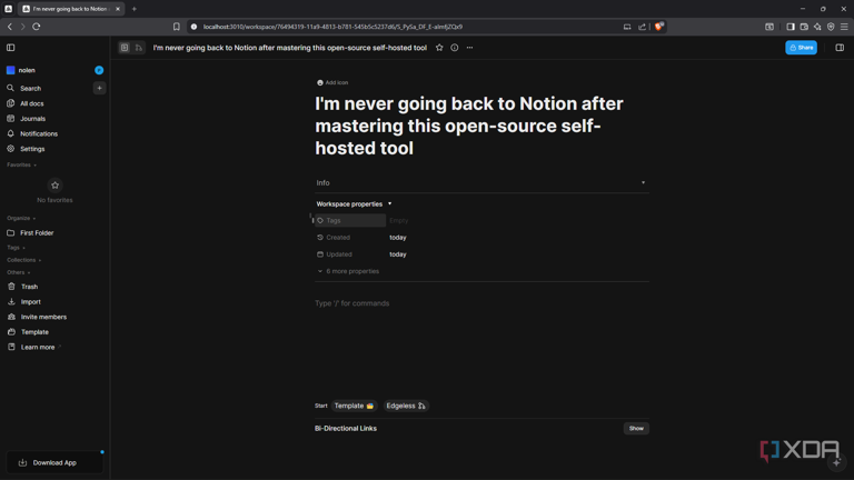 I'm never going back to Notion after mastering this open-source self ...