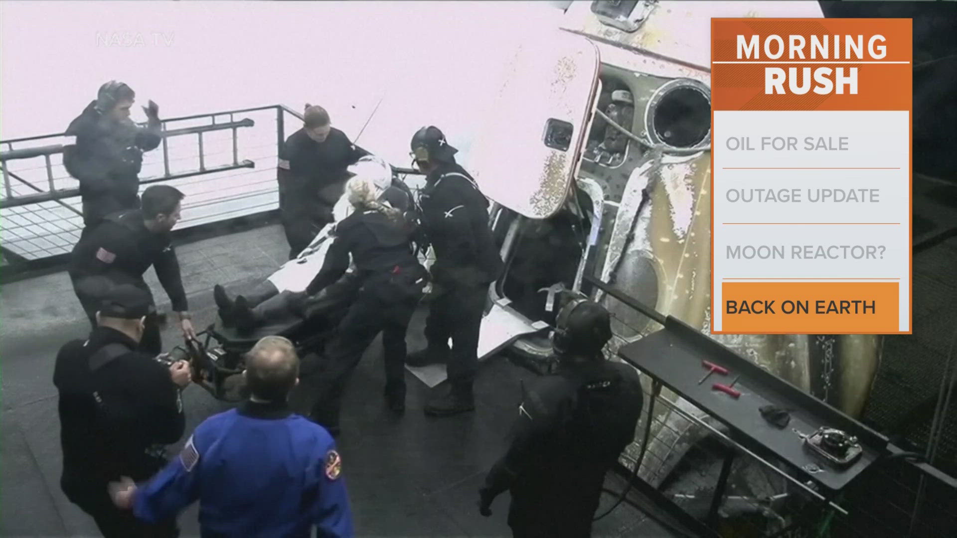 Astronauts make sucessful splashdown after leaving ISS