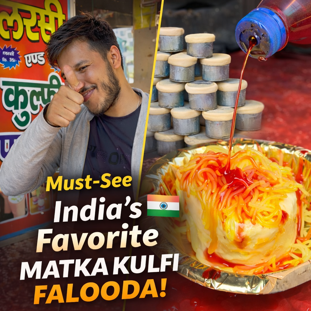 Watch how traditional Indian matka kulfi falooda is made | Street food ...