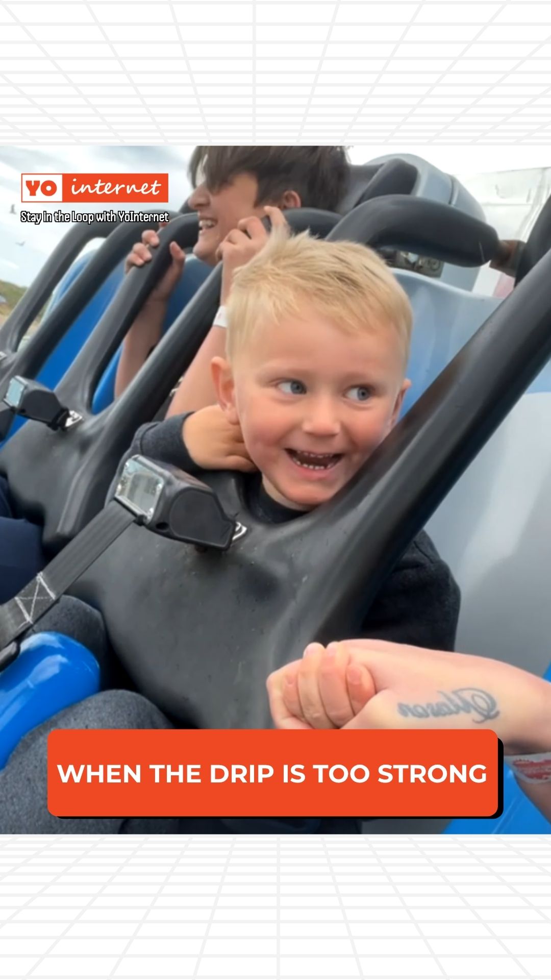 Little boy’s first drop ride sparks a perfect mix of laughter and fear