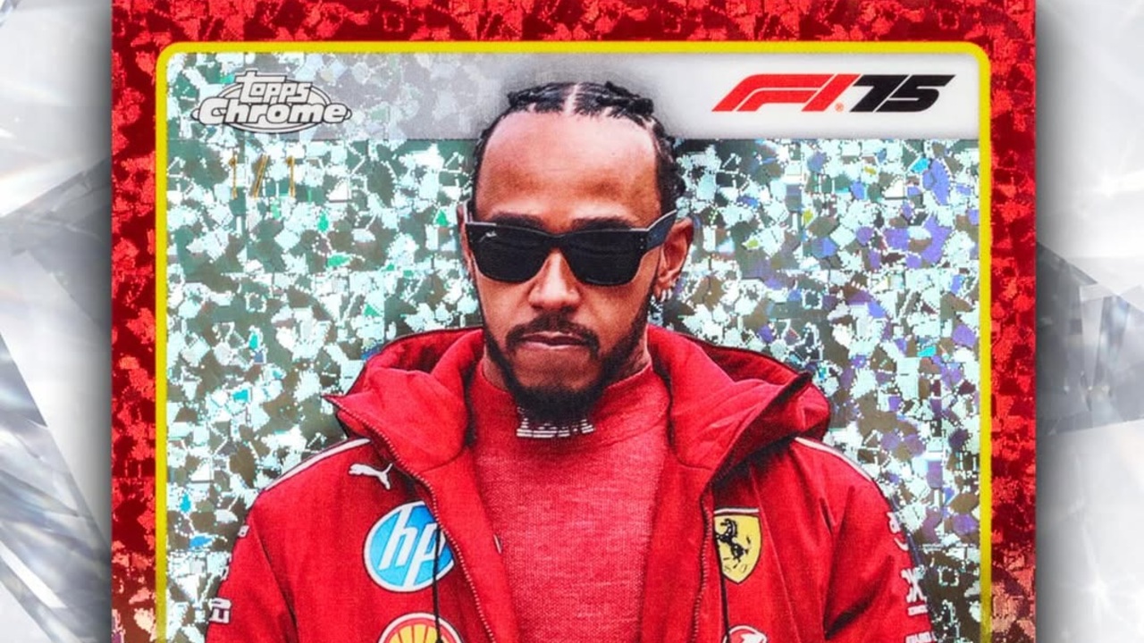 A diamond-inlaid Lewis Hamilton card just hit the market
