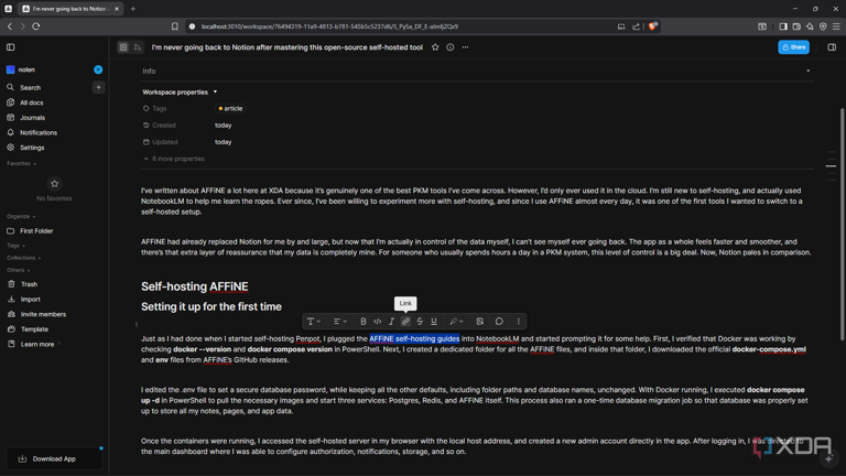 I'm never going back to Notion after mastering this open-source self ...