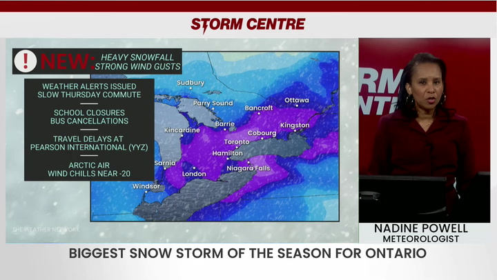 Winter storm hits southern Ontario with heavy snow and strong winds
