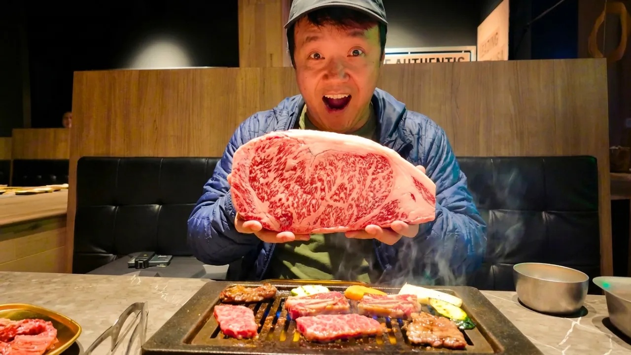Inside a Japanese wagyu BBQ and hotpot buffet with no limits