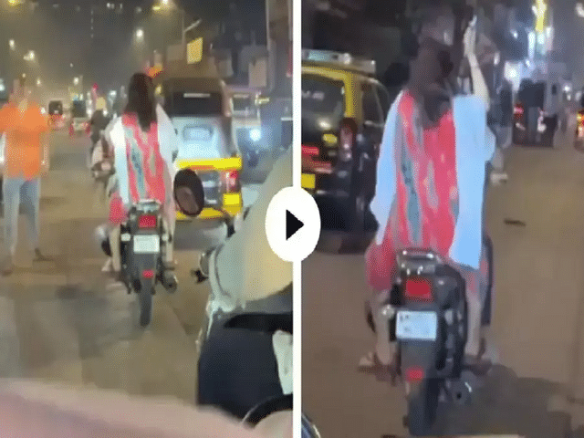 Video: Argument on a moving bike, wife sitting on the pillion slaps ...