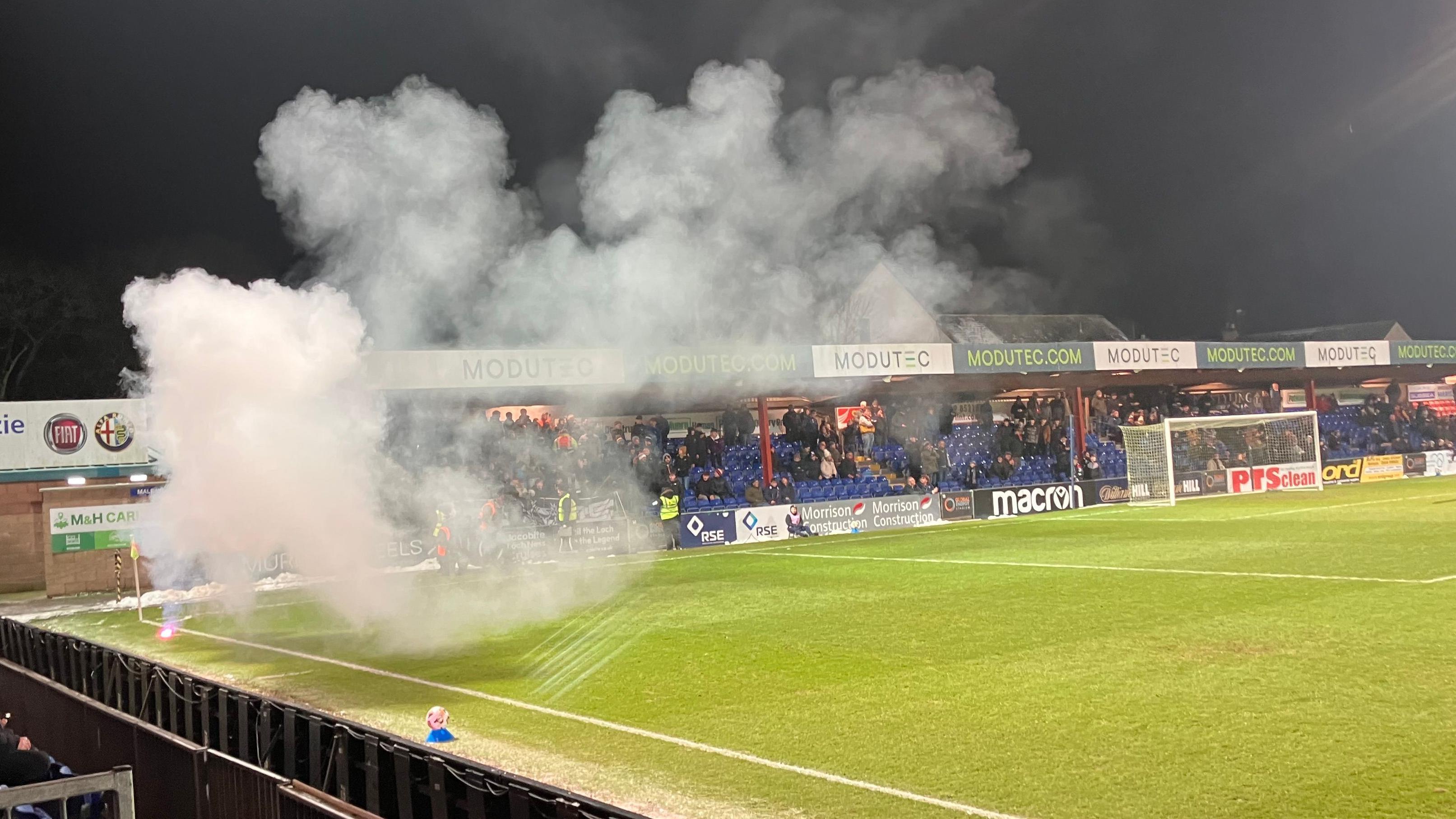 Ross County condemns 'small number of young fans' after flare thrown