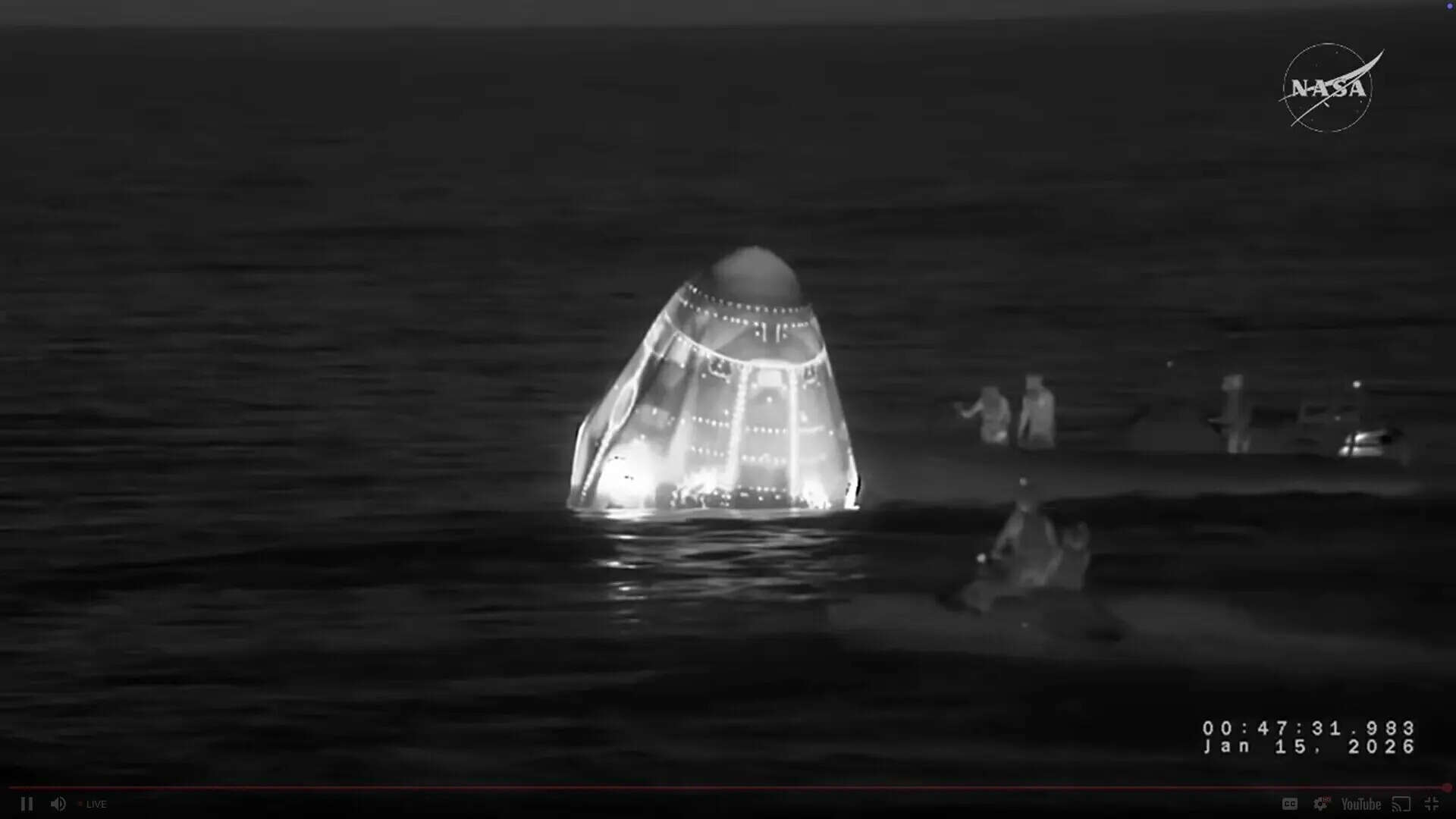 SpaceX capsule with four astronauts lands safely off California, one unwell
