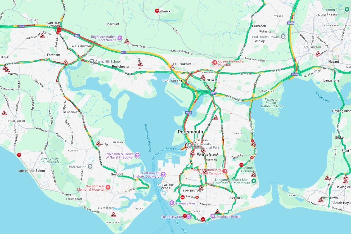 Portsmouth traffic: Heavy traffic affecting routes into Portsmouth and ...