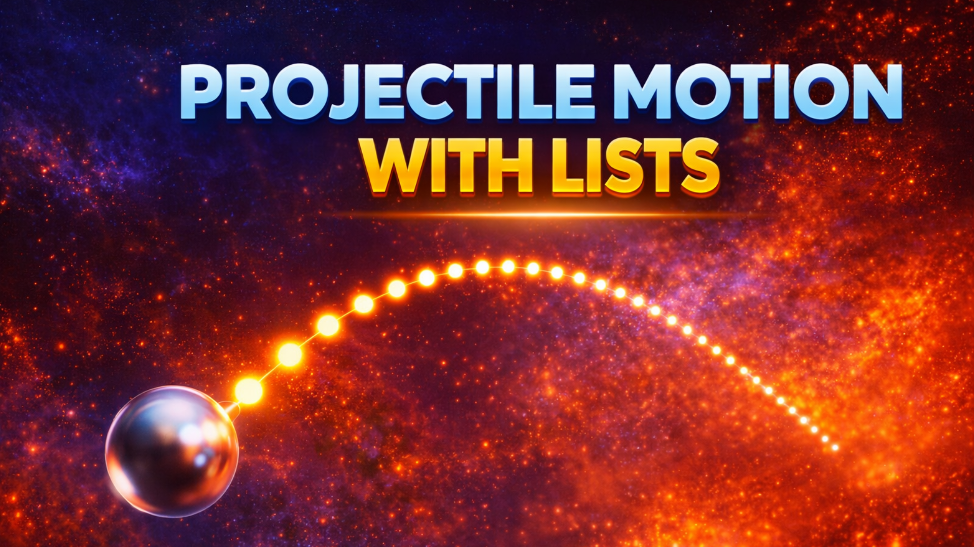 Using Python lists to simulate many projectile motion balls