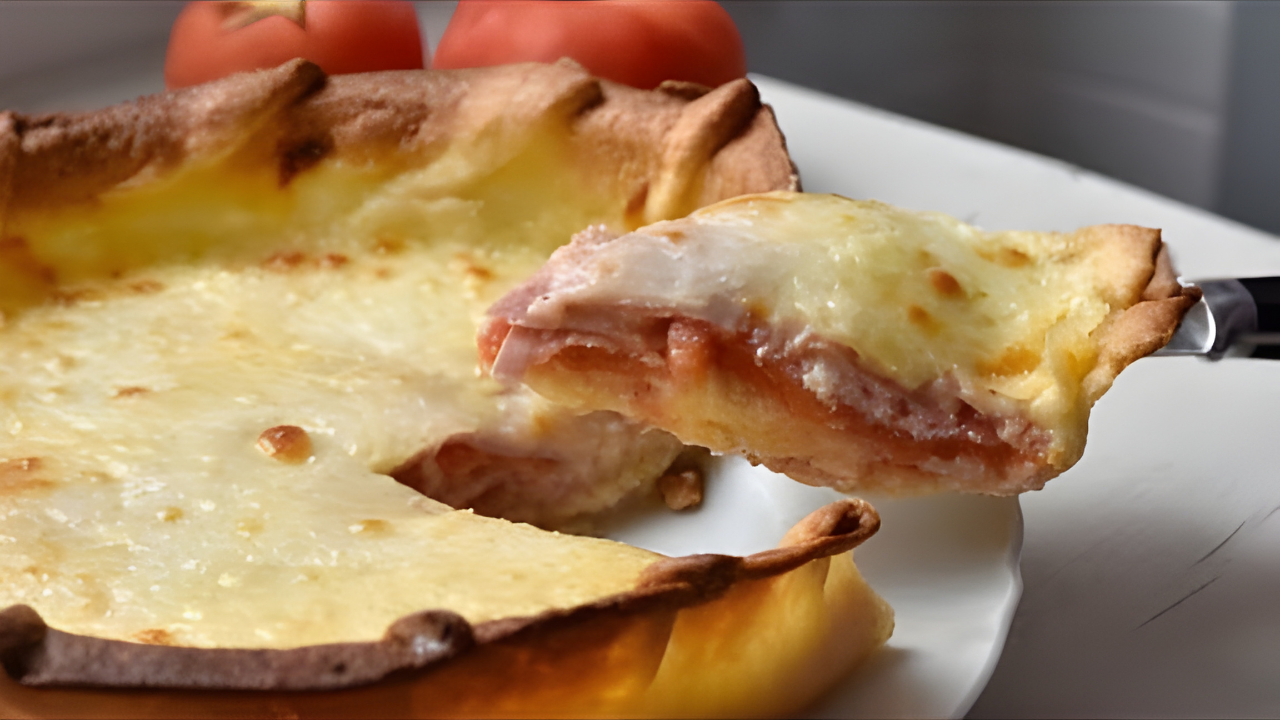 Savory ham, tomato, and cheese pie that comes together effortlessly