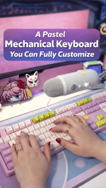 A pastel mechanical keyboard you can fully customize