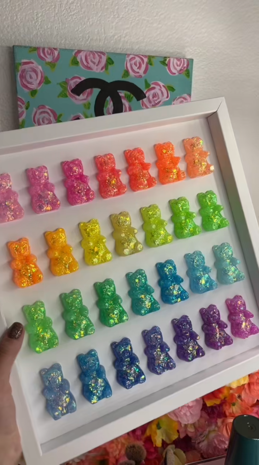 Rainbow Gummy Bear Art Satisfying Colorful Creation