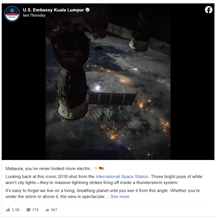 We don't have oil, Malaysians mock US Embassy's admiring message via ...