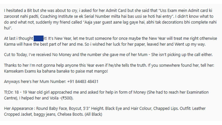 Girl asks strangers for cash to reach exam centre on Delhi Metro ...