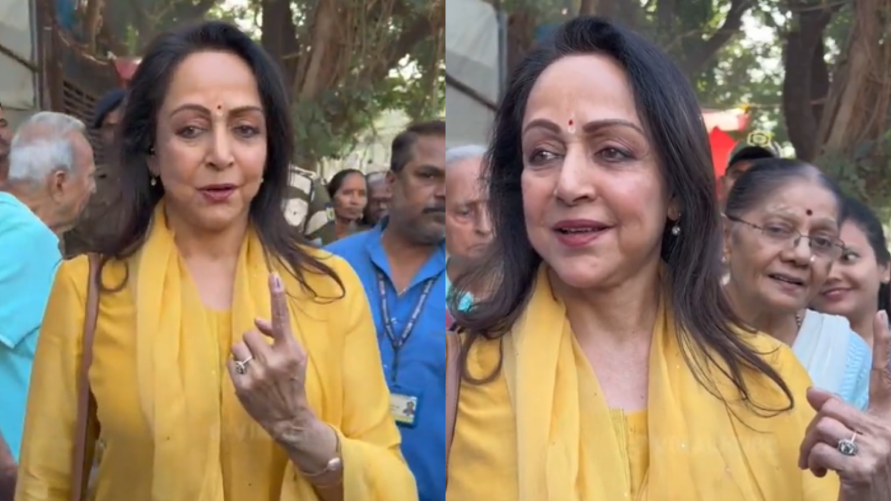 Hema Malini Smiles For Paps At BMC Elections 2026 Booth Amid Mathura ...