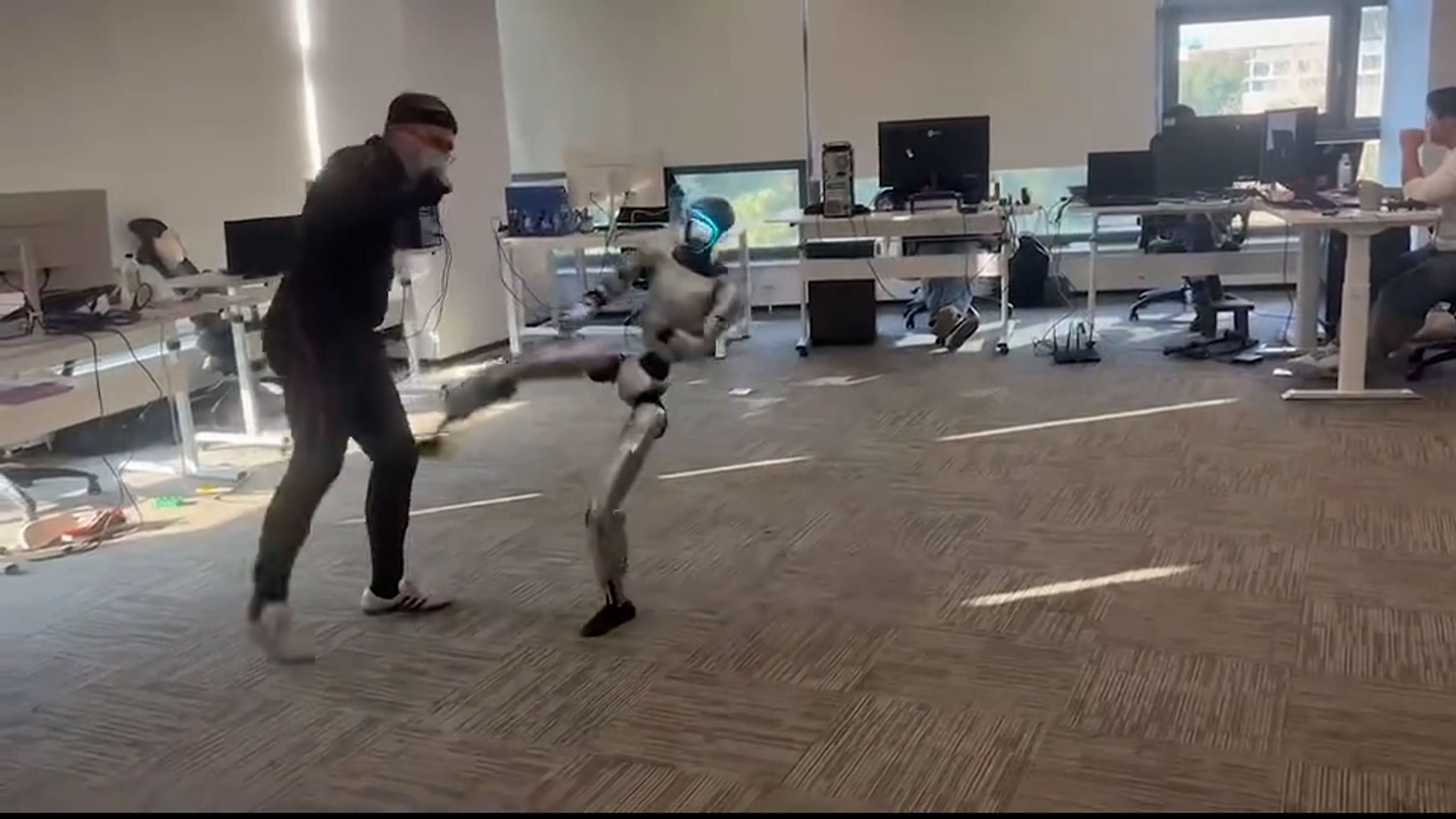 Humanoid robot kicks engineer in the groin during combat test