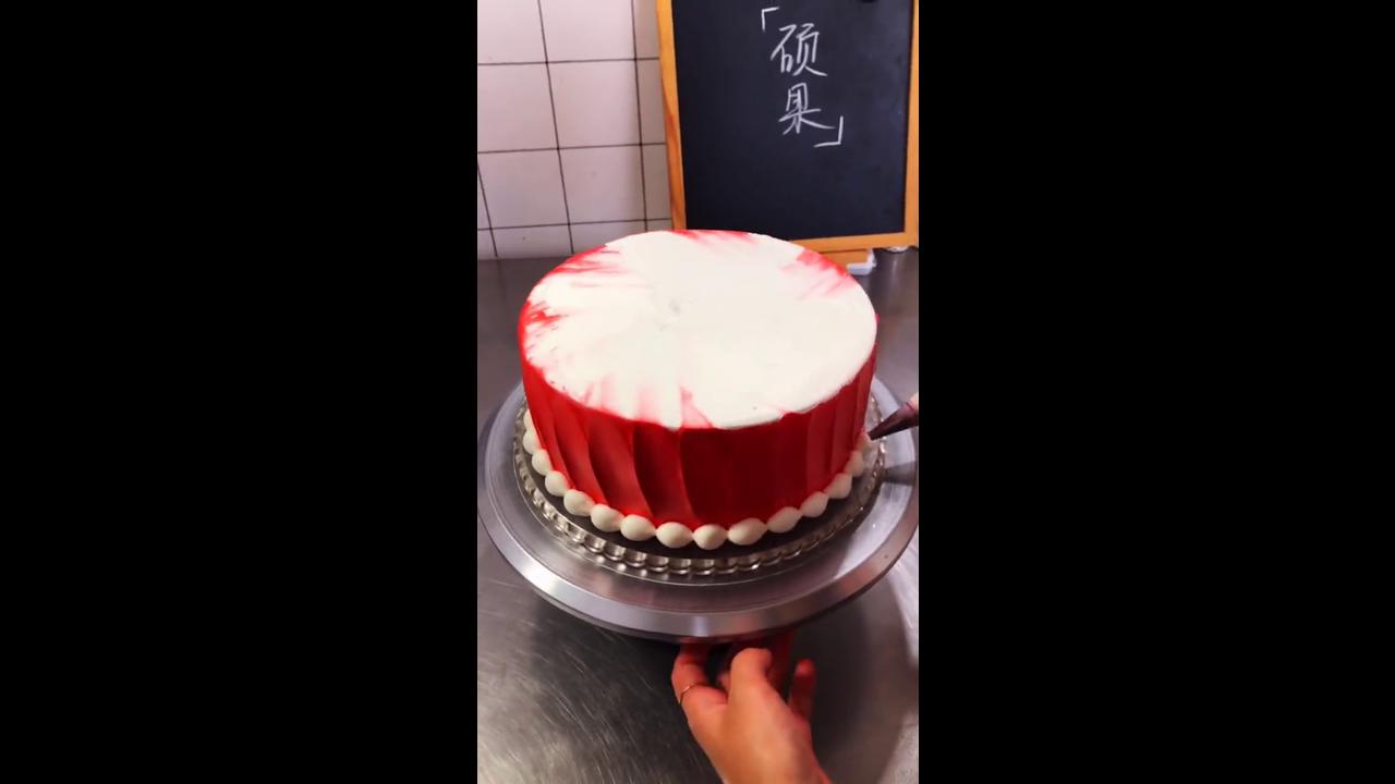 Perfecting Red With Fruits Cake