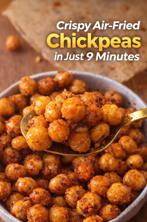 Crispy air-fried chickpeas in just 9 minutes