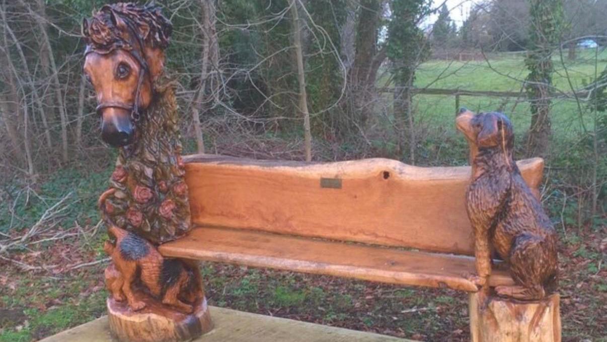 Villagers' shock at theft of sculpted animal bench