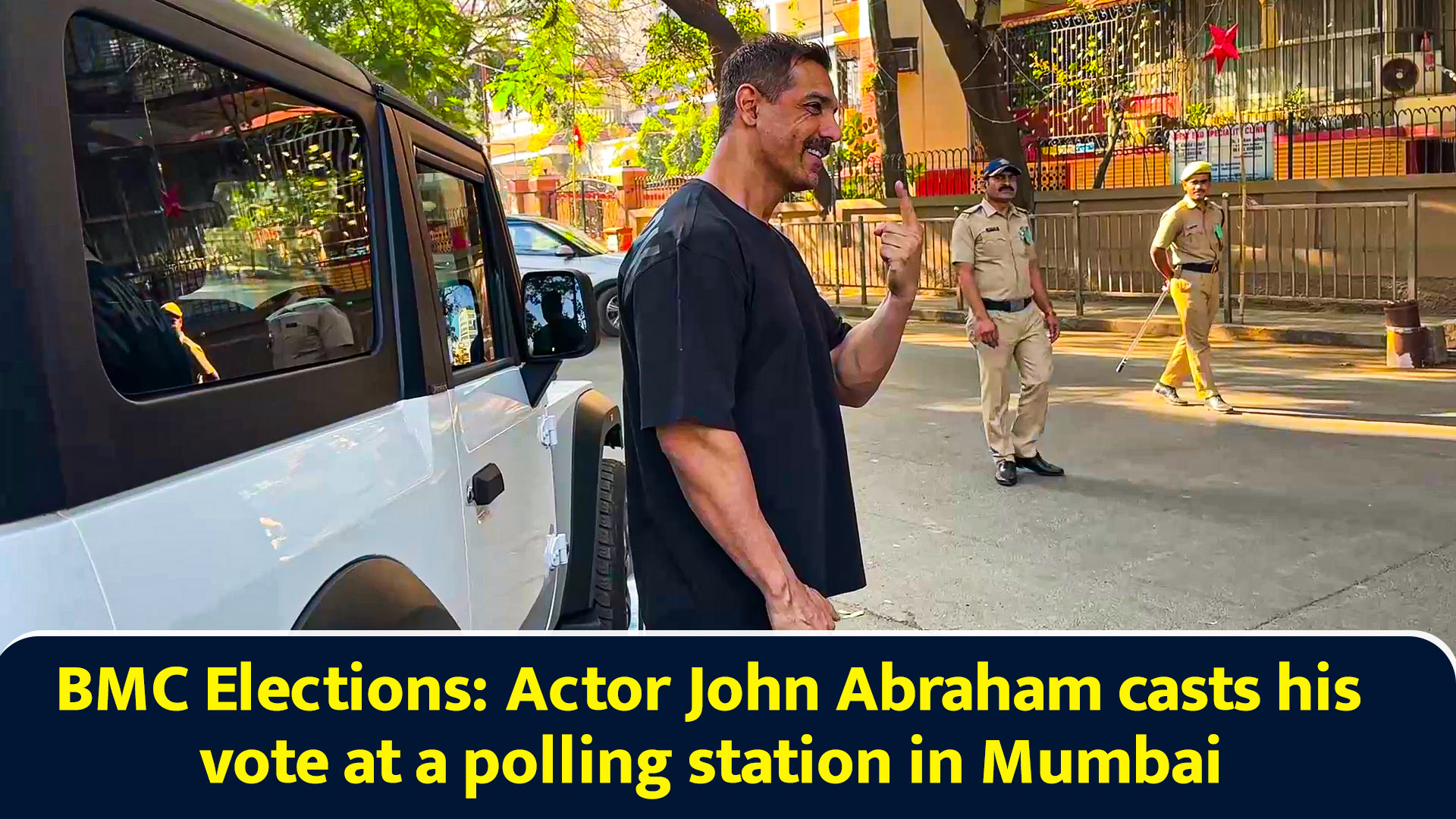 BMC elections: Actor John Abraham casts his vote at a polling station ...