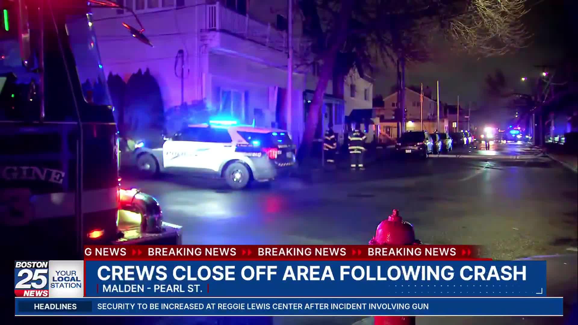 Malden neighborhood without power after crash takes down utility poles