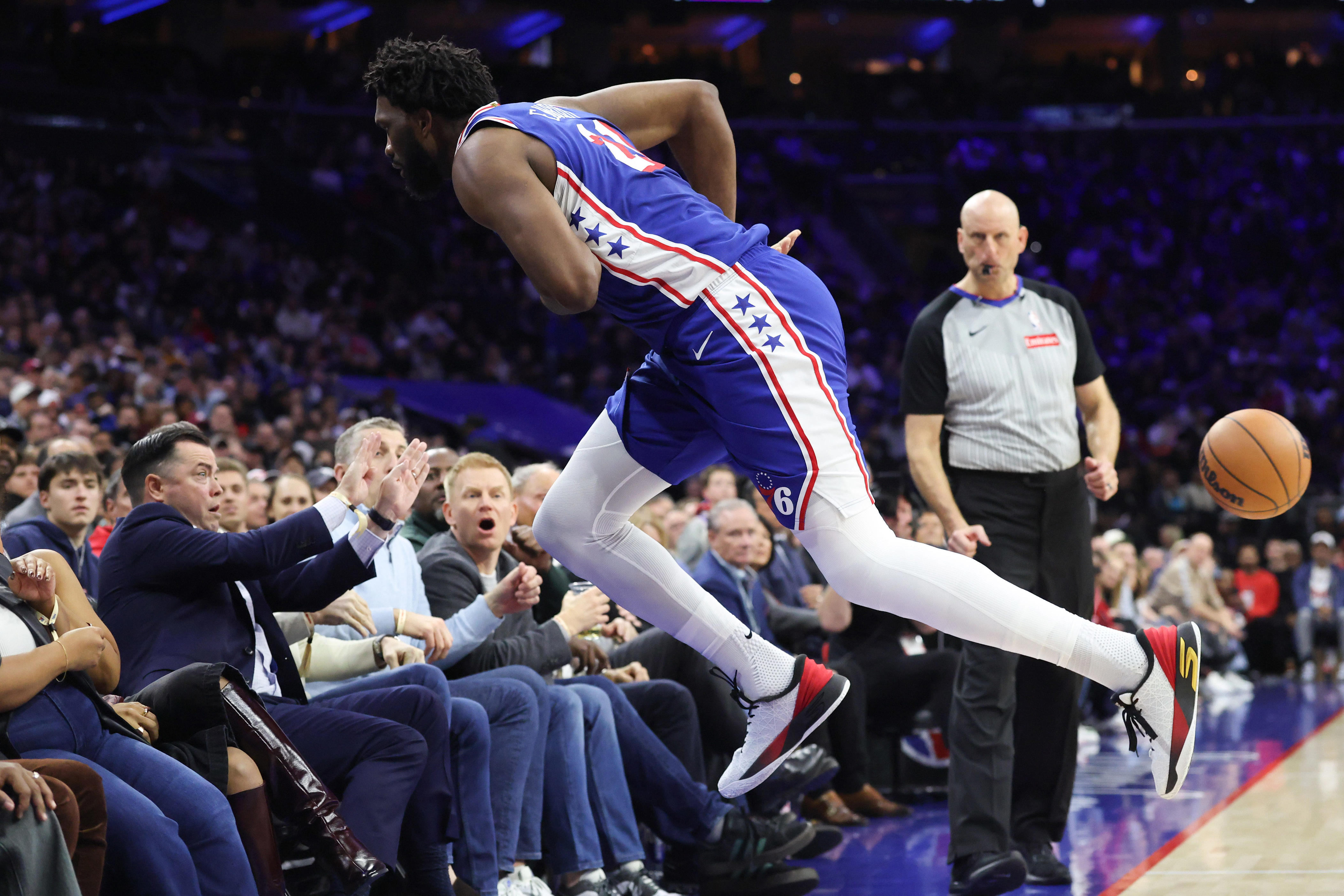 Joel Embiid talks diving into crowd, health after Sixers fall to Cavs
