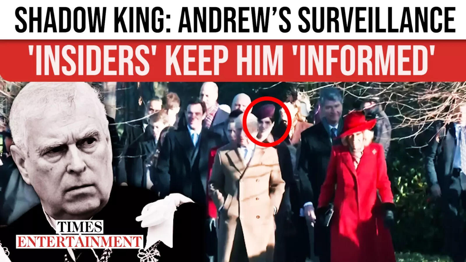 Exiled Andrew watches from the shadows; Beatrice & Eugenie act as his eyes?