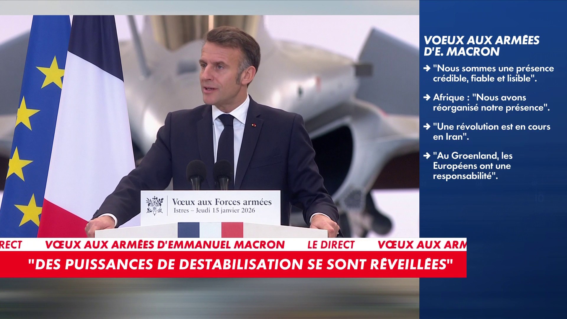 Emmanuel Macron : « Soyez fiers, soyez fiers de votre pays, de nos armées