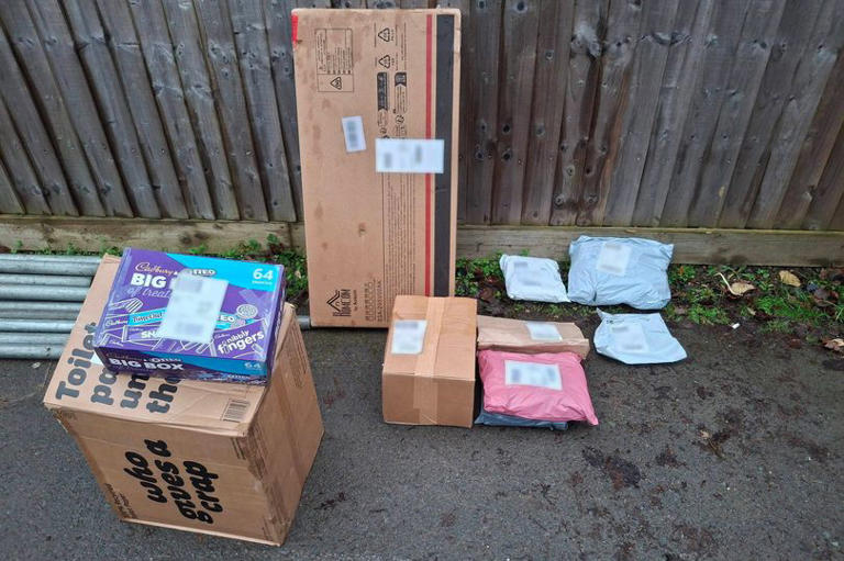 Village plagued by piles of undelivered Evri parcels left by serial ...