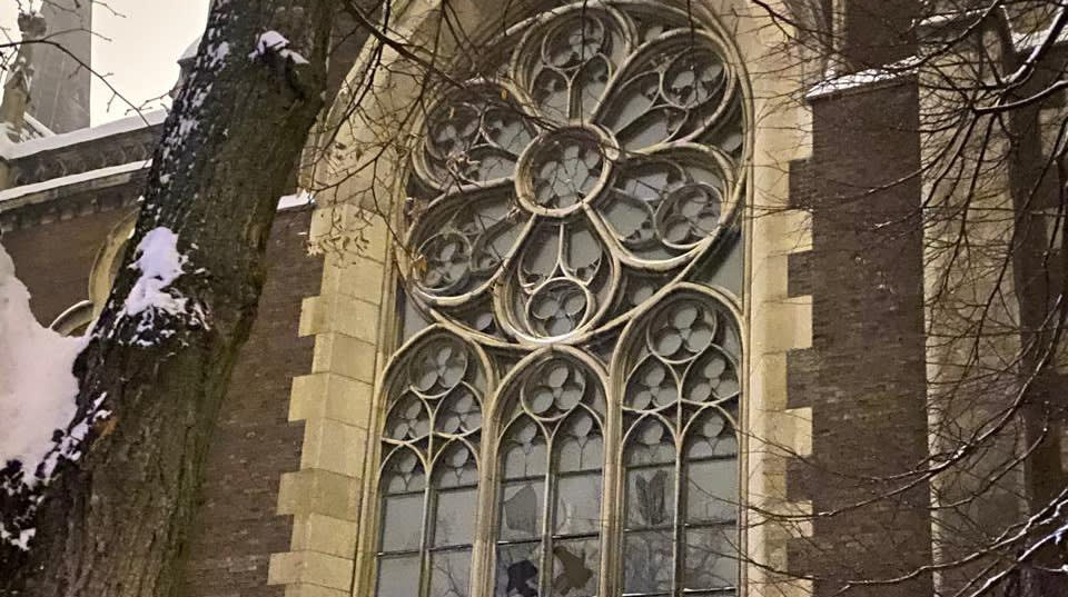 Stained-glass windows at Church of Saints Olha and Elizabeth damaged in ...