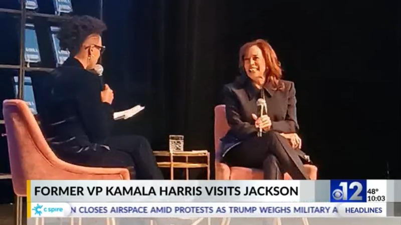 Former vice president Kamala Harris brings book tour to Jackson
