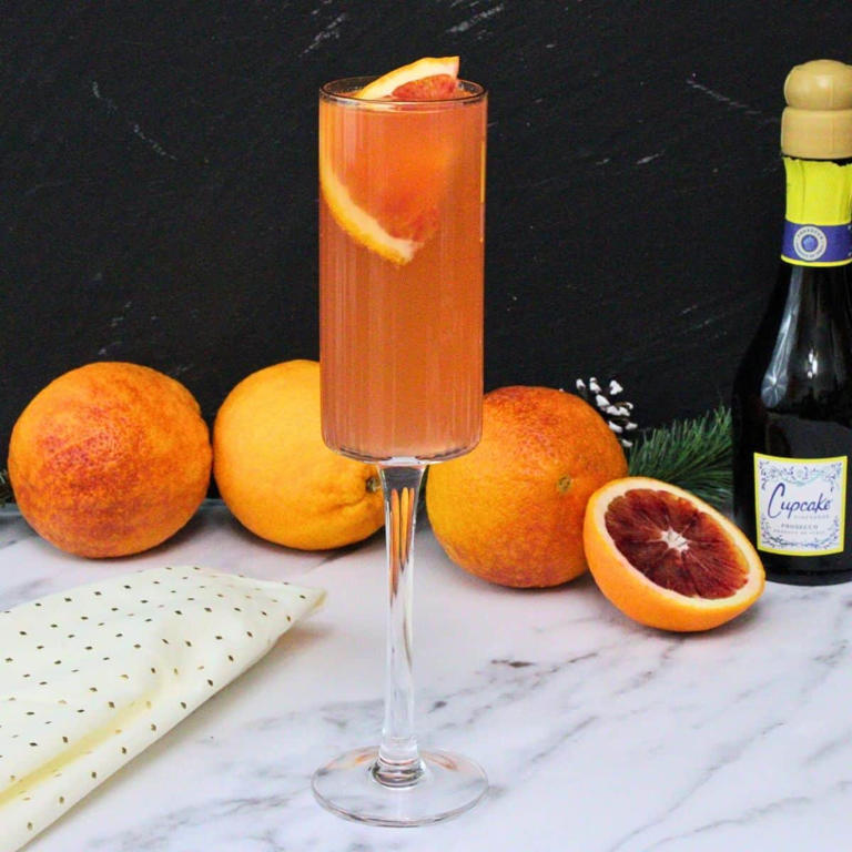 This stunning blood orange mimosa is a vibrant winter cocktail upgrade!