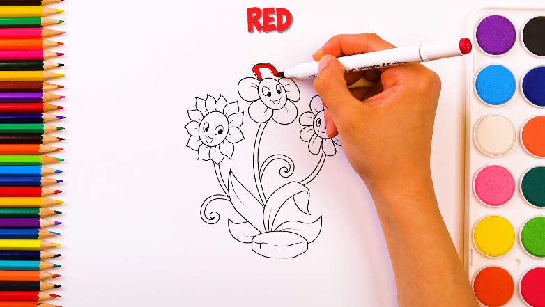 Flower coloring fun for kids