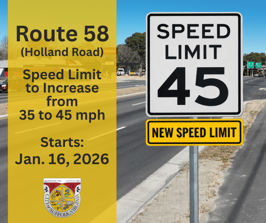 Speed limit on Holland Road in Suffolk to increase post-construction