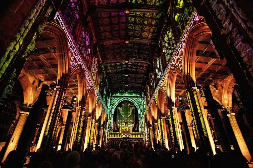 Inside Manchester Cathedral as it's transformed in light and music ...