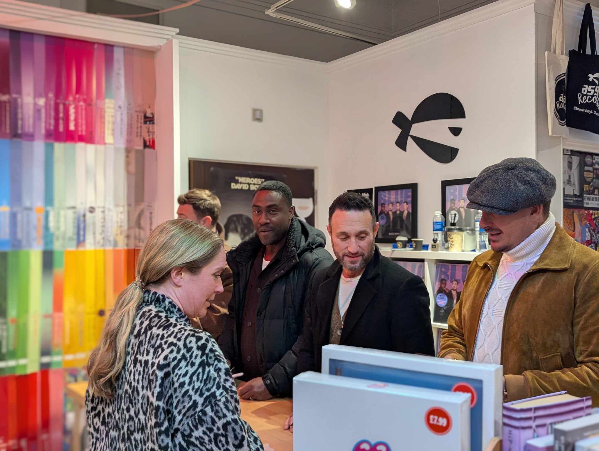 Blue: Beloved noughties boyband Blue pose with fans at Glasgow record ...