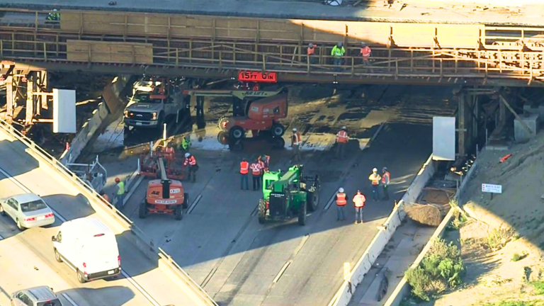 1 dead after semi hits bridge, beam falls on 10 Freeway in Southern ...