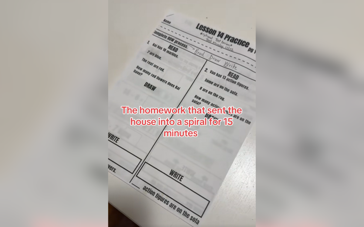 Mom sees son’s first-grade math homework—asks why it’s so confusing