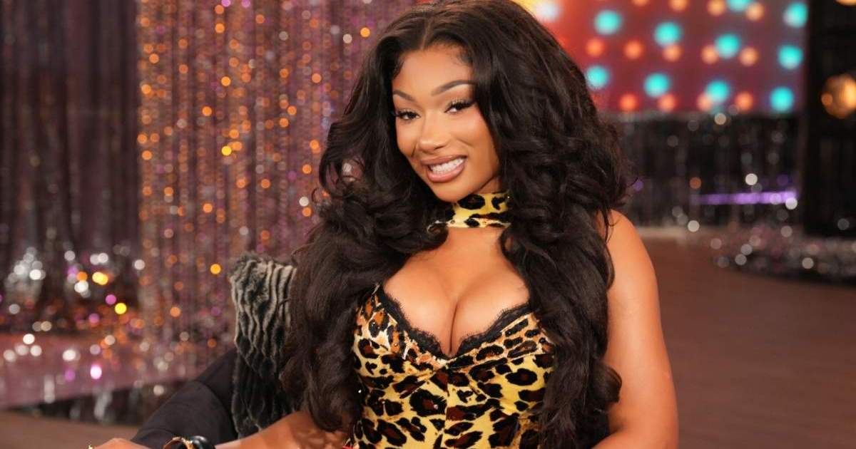 Megan Thee Stallion bares her midriff in latex crop top & pants