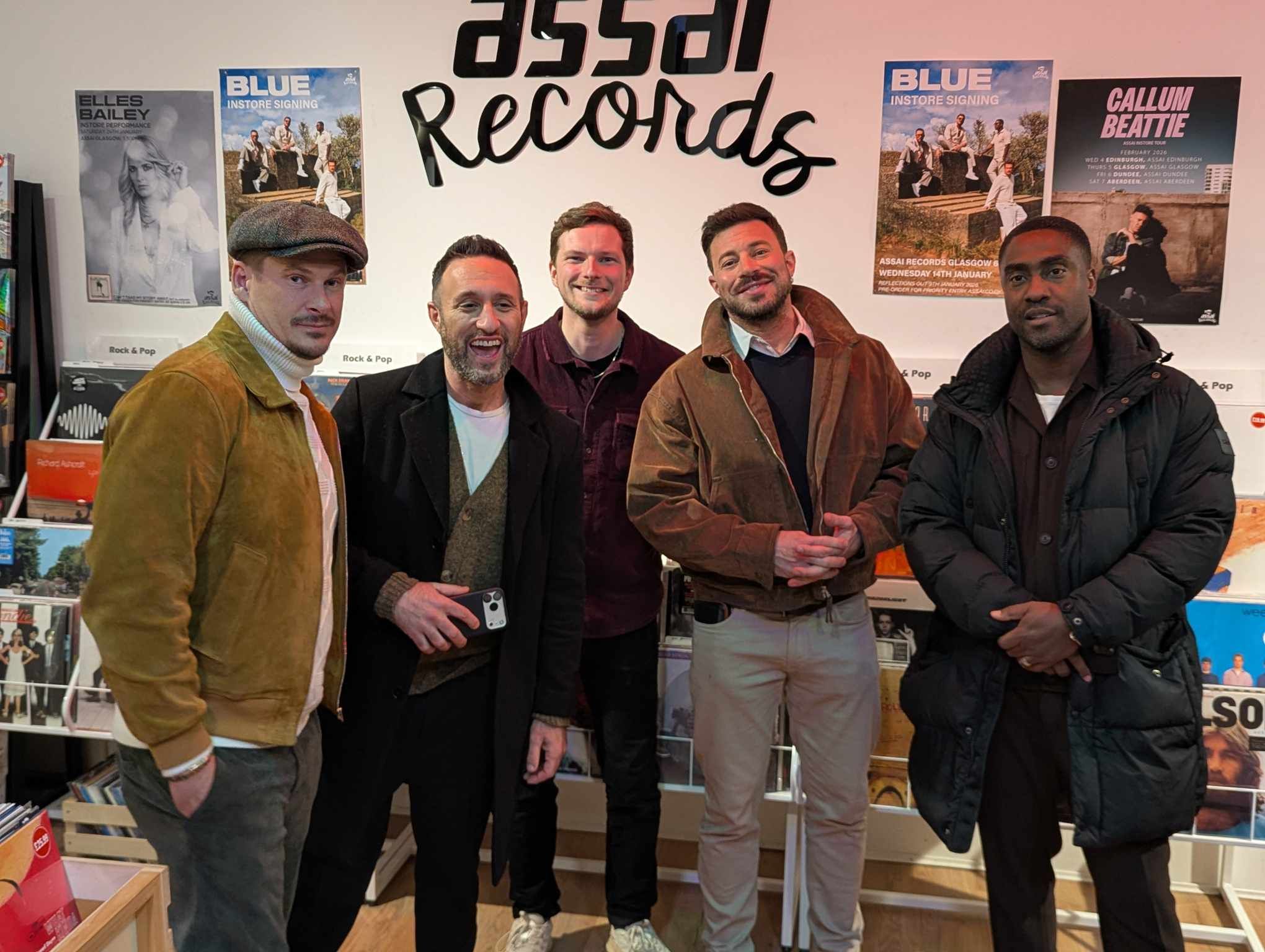 Blue: Beloved noughties boyband Blue pose with fans at Glasgow record ...