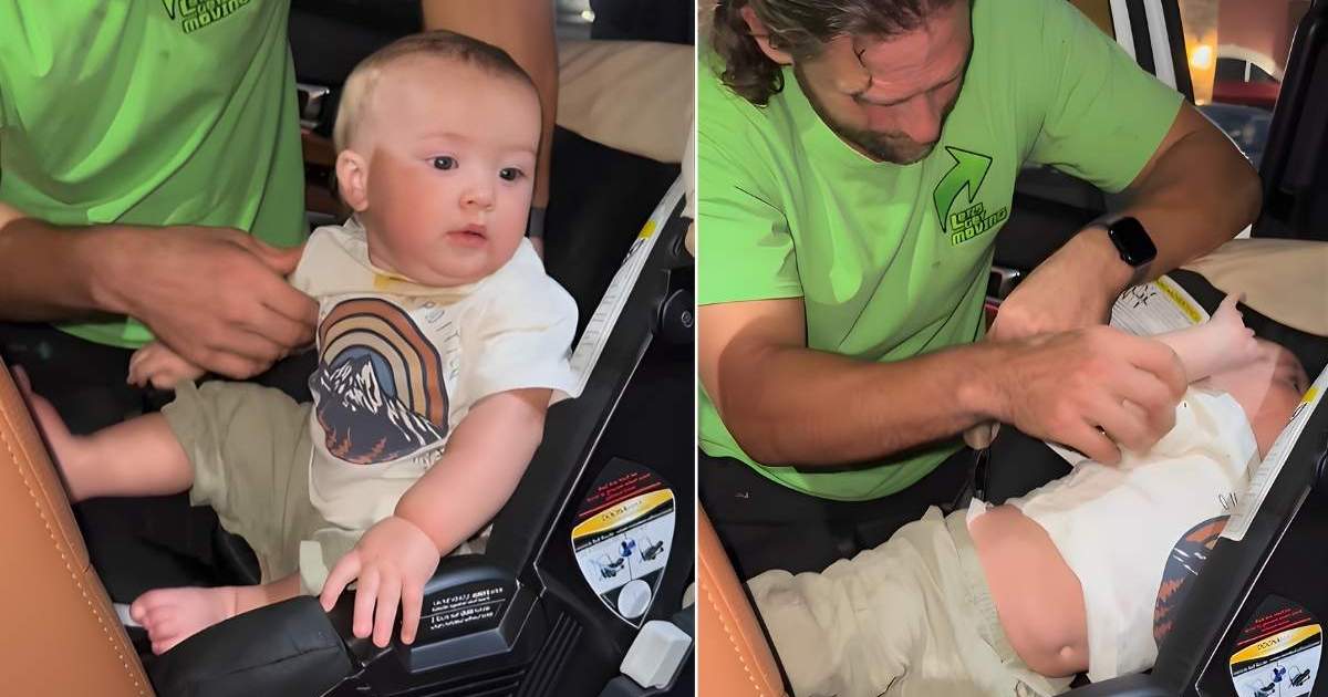 Video: Baby's car seat drama has everyone applauding dad's patience